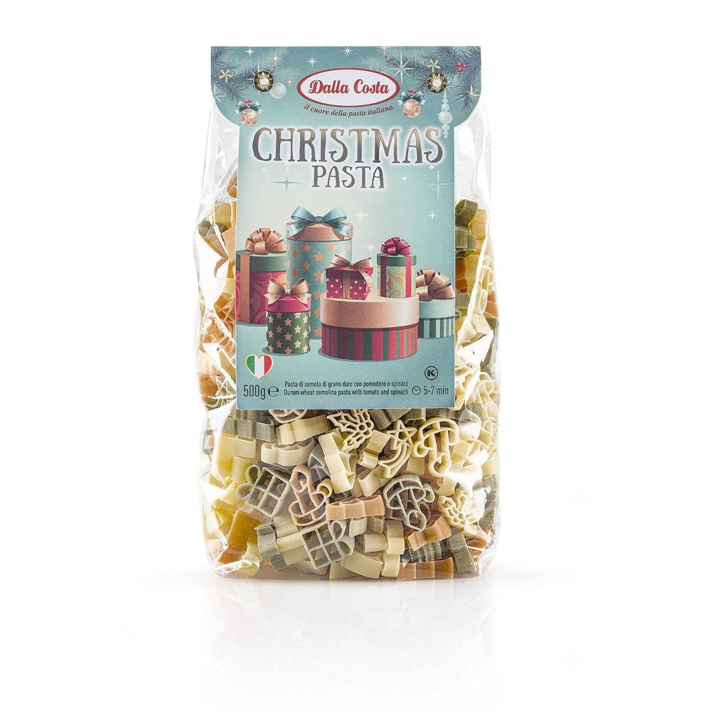Dalla Costa Christmas Pasta, tricolor with tomato and spinach, 12 x 50 ...