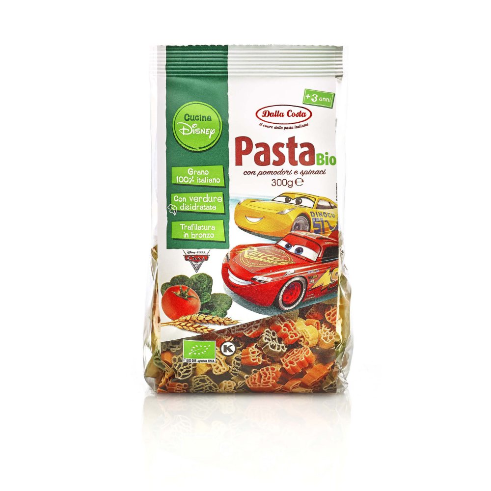 Pasta Disney Pixar Cars Biologica con Pomodoro e Spinaci – Pasta Dalla ...